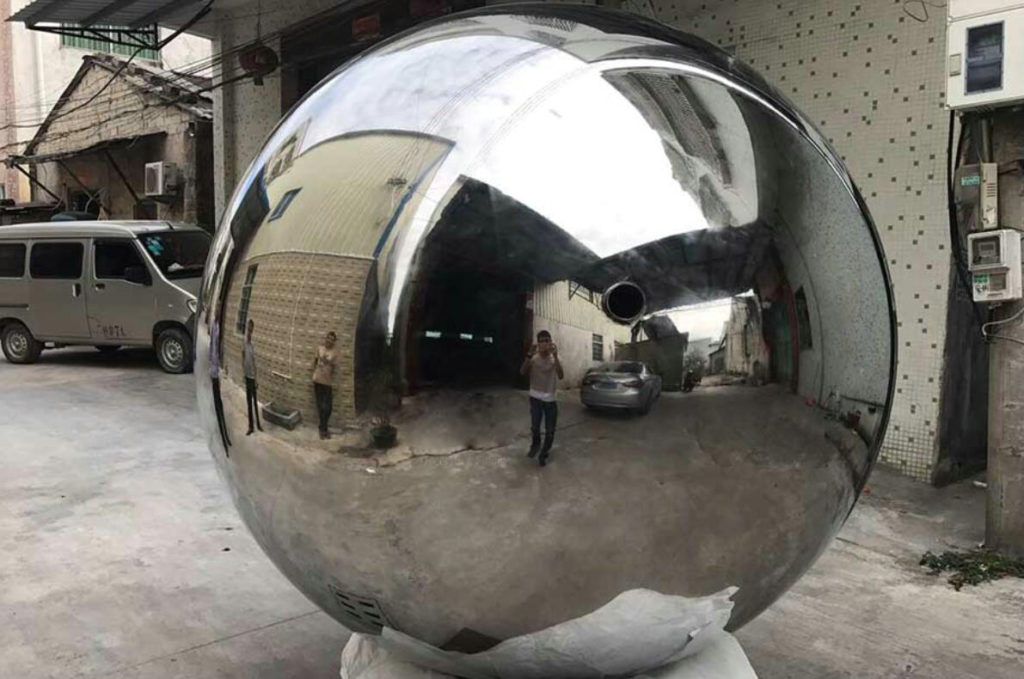 1000mm Large Hollow Steel Spheres Threaded - metal sphere world