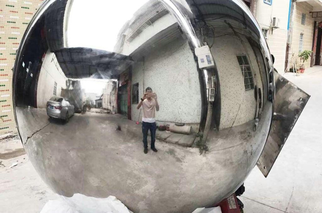 1000mm Large Hollow Steel Spheres Threaded - metal sphere world