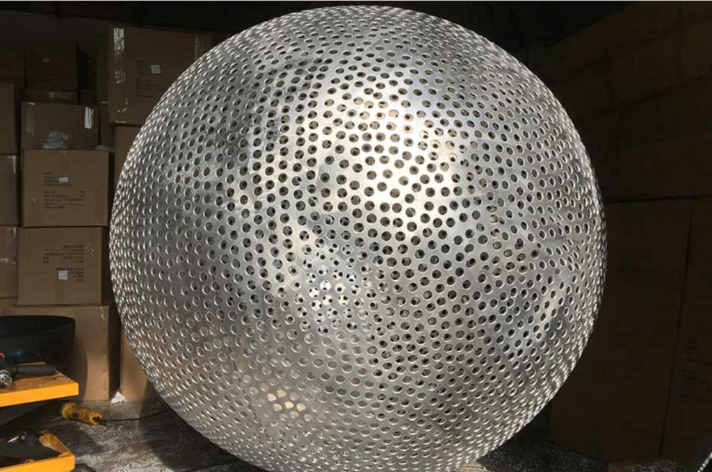 Large Perforated Aluminum Ball - metal sphere