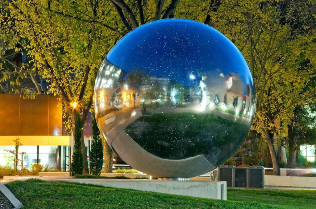 Large Led Steel Ball - metal sphere world